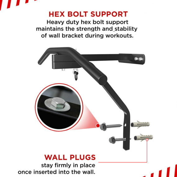 Pull-Up Bar Punching Bag Mount Wall Bracket Dual (2 in 1) Athletic